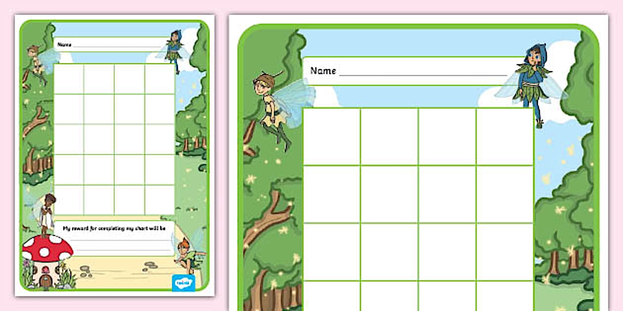 Editable Fairy Themed Sticker Stamp Reward Chart - Twinkl