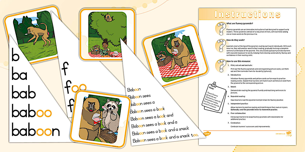 Fluency Pyramids: Baboon's Cool Tool (teacher made) - Twinkl