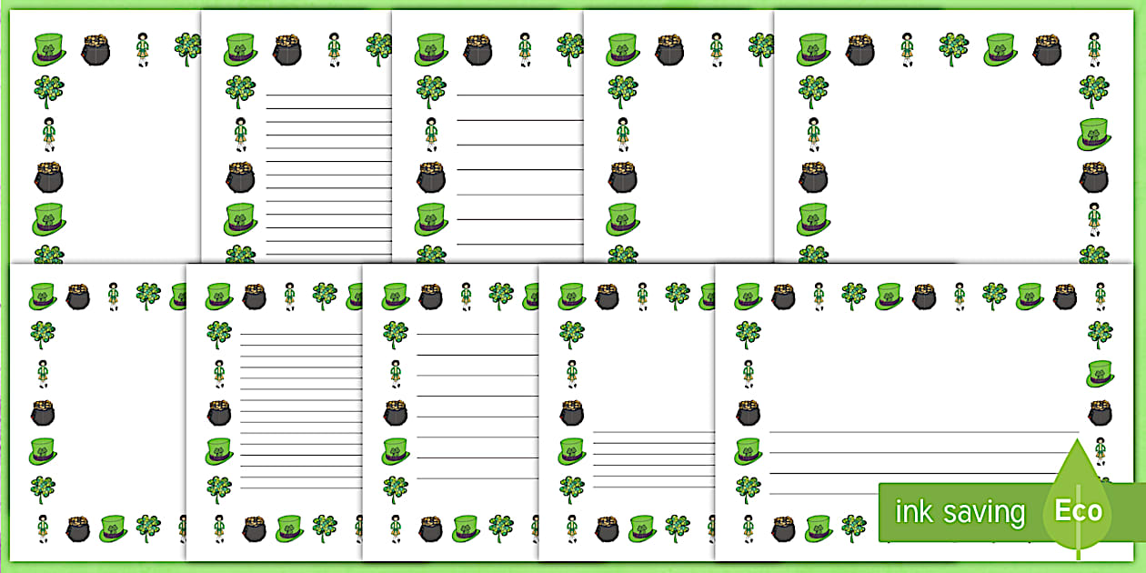 St Patrick's Day Page Borders (Teacher-Made) - Twinkl