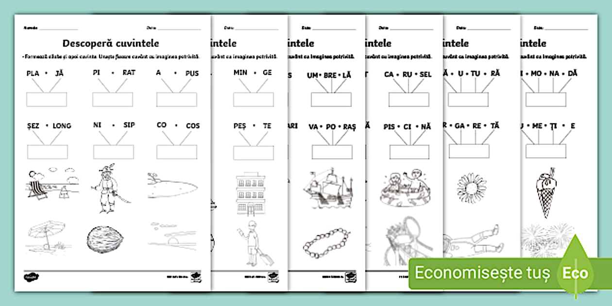 Descoperă cuvintele – Fișe de lucru - Twinkl