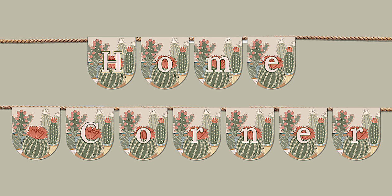 Succulents-Themed Home Corner Display Bunting (teacher made)