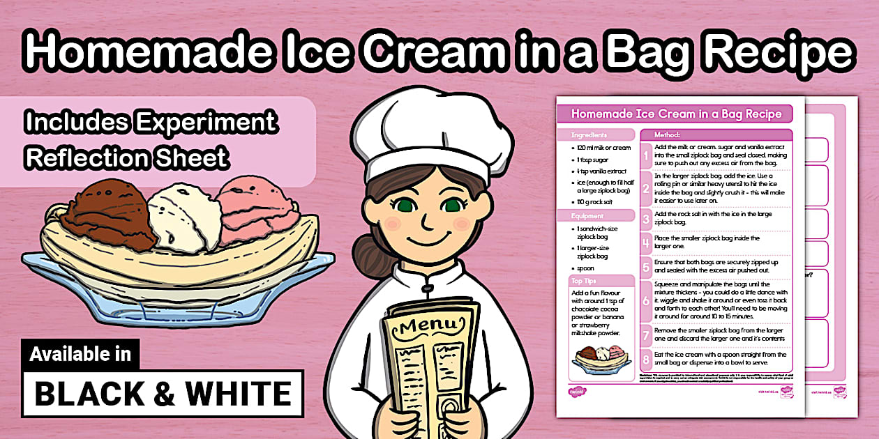 Ice Cream in a Bag Recipe STEAM Activity Primary Grades