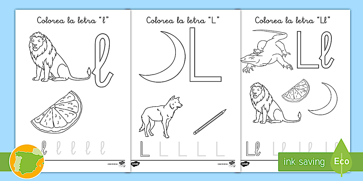 Hoja de colorear: La letra l - Twinkl