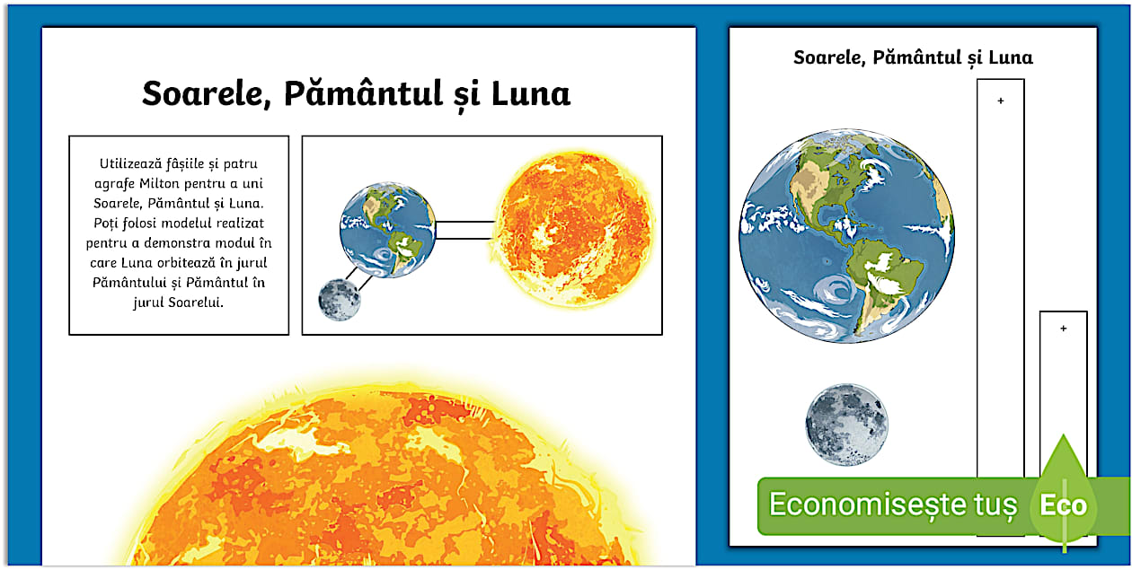 Soarele, Pământul și Luna – Activitate practică