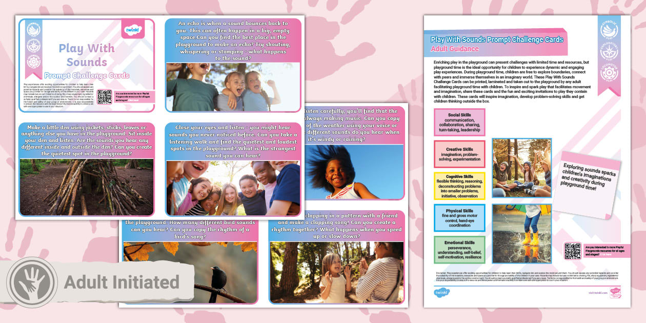 Playful Playgrounds - Play With Sound Prompt Challenge Cards