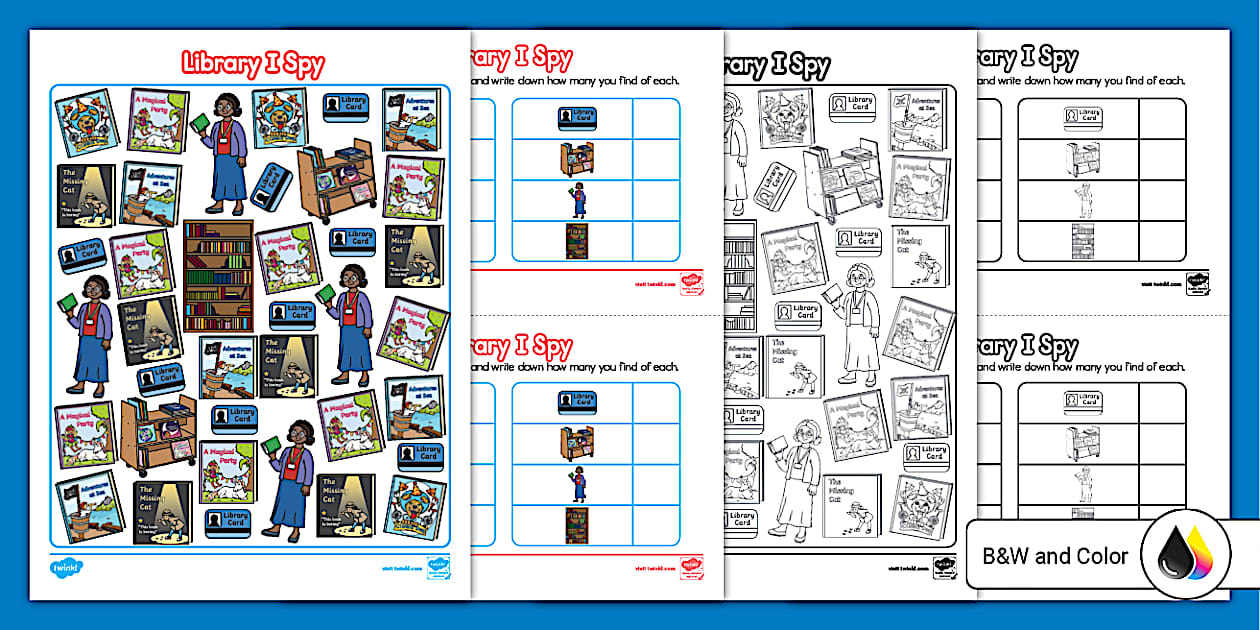 Library I Spy Activity (teacher made) - Twinkl