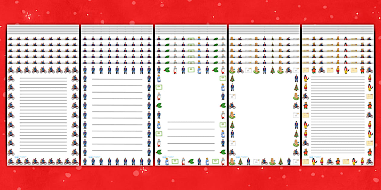 Editable Page Borders to Support Teaching on The Jolly Christmas Postman