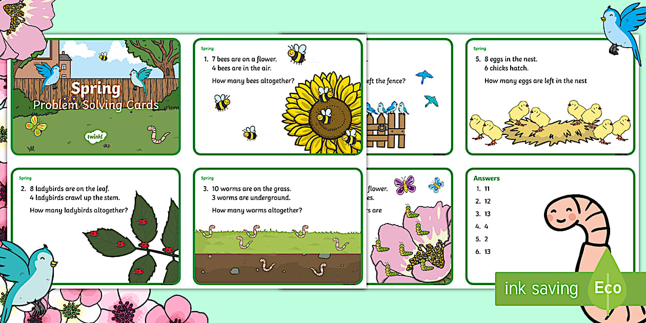 Spring Maths Challenge Cards (teacher made) - Twinkl