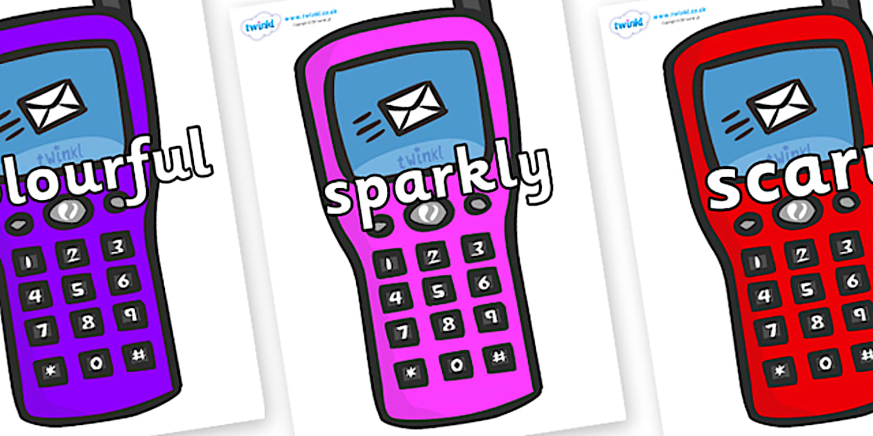 Wow Words on Mobile Phone (teacher made) - Twinkl