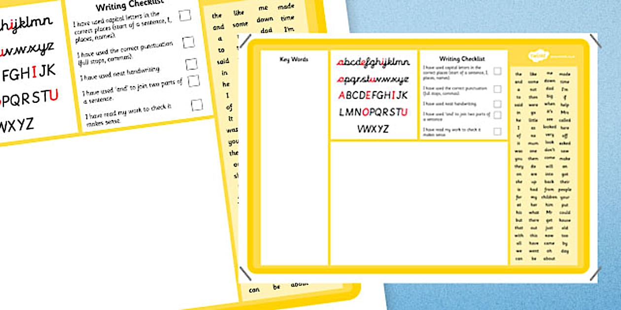 Editable Key Word Writing Mat (l'enseignant a fait) - Twinkl