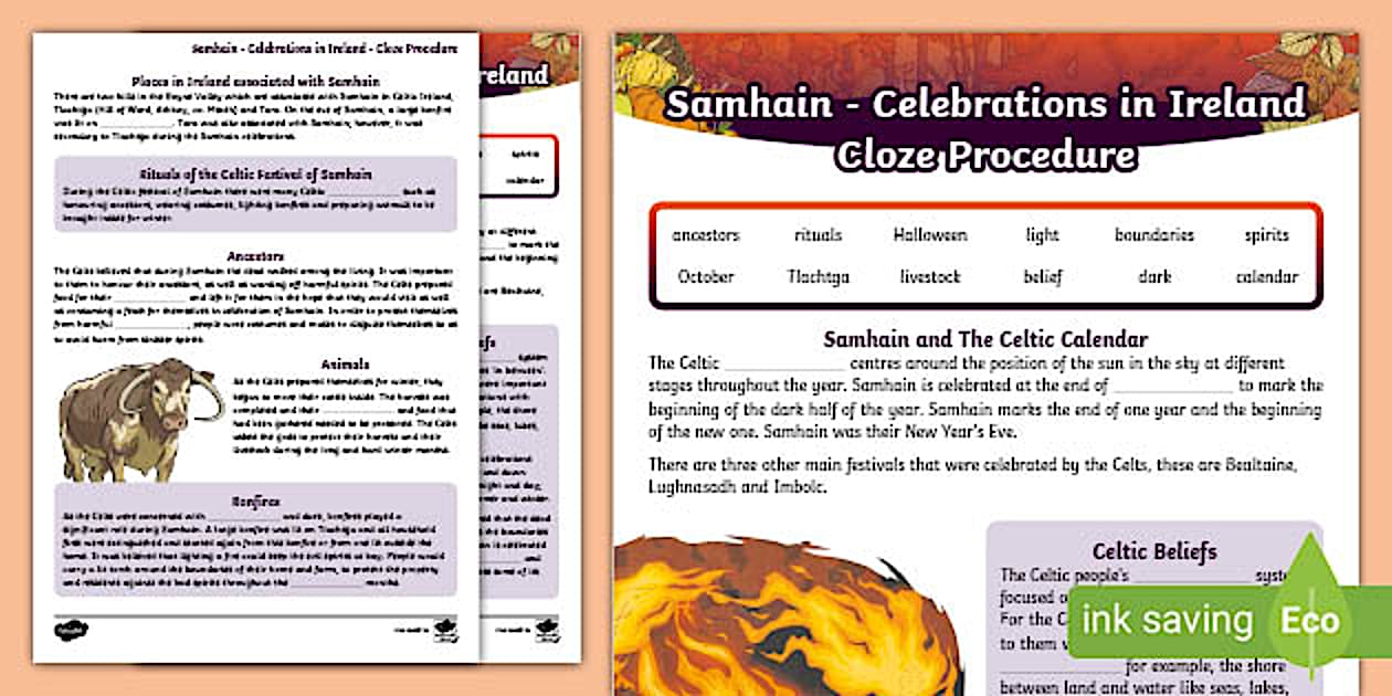 Samhain Cloze Procedure (Teacher-Made) - Twinkl