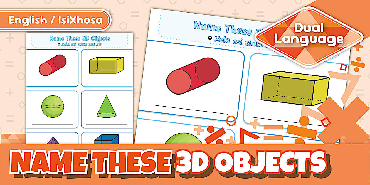 Grade 4 Maths - Term 3 - Name These 3D Objects Activity Sheet