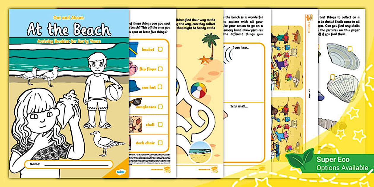 Out and About: At the Beach Activity Booklet for Early Years
