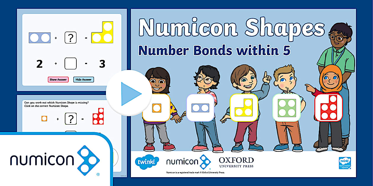 👉 Numicon Shapes Number Bonds within 5 PowerPoint