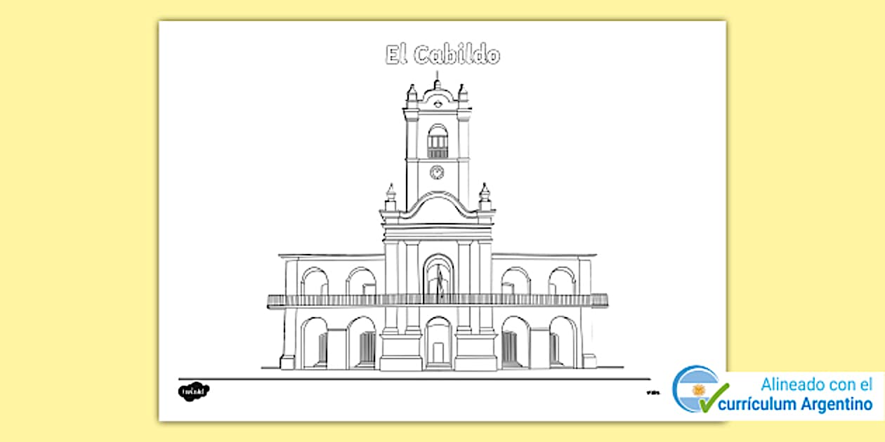 Hoja para colorear: el Cabildo (teacher made) - Twinkl