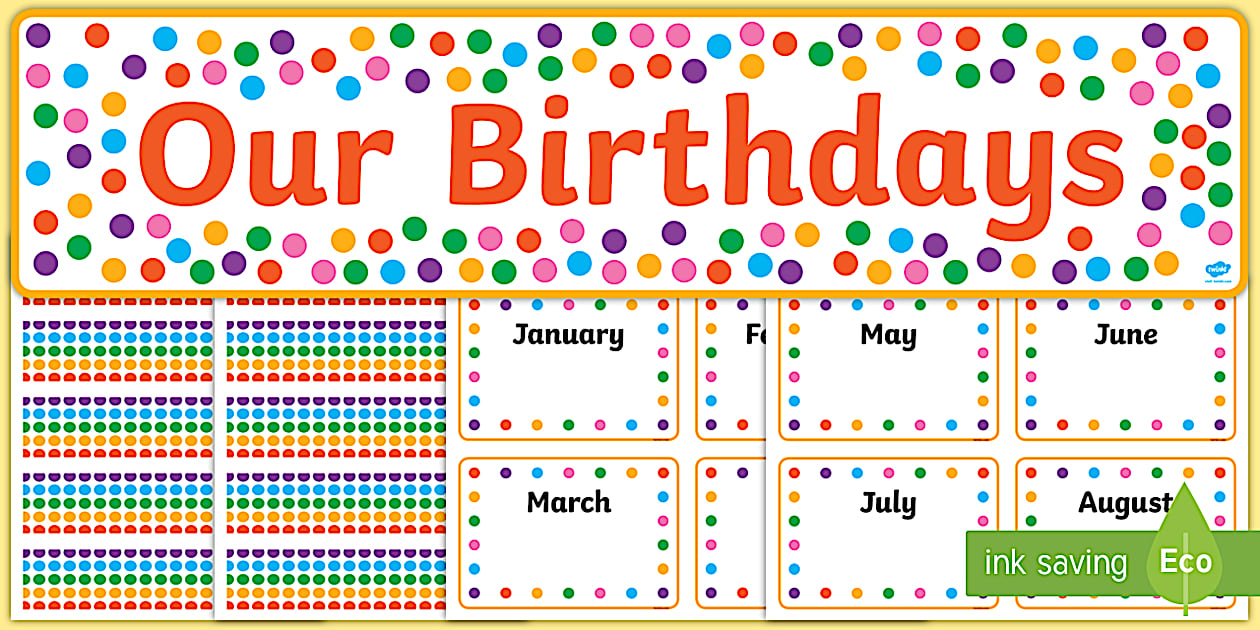 👉 Multicoloured Polka Dot Birthday Display Pack | Classroom