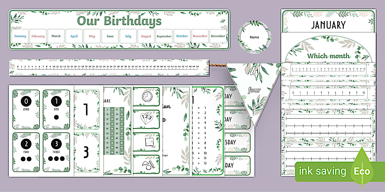 Botanical-Themed Maths Display Pack - Twinkl - Maths