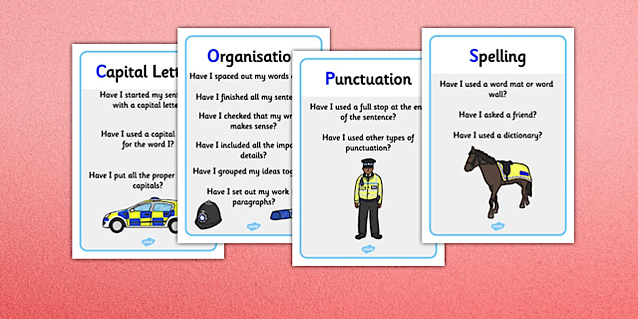 Cops Editing Strategy Posters (teacher made) - Twinkl