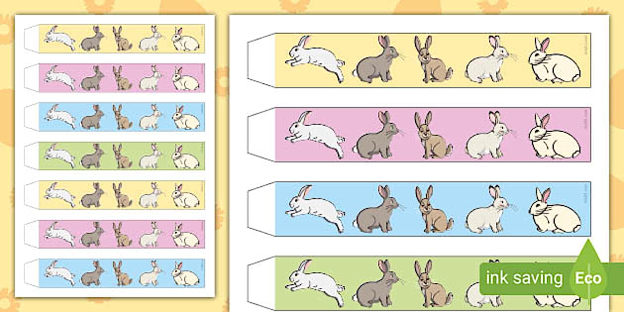 Rabbit Paper Chain (teacher made) - Twinkl