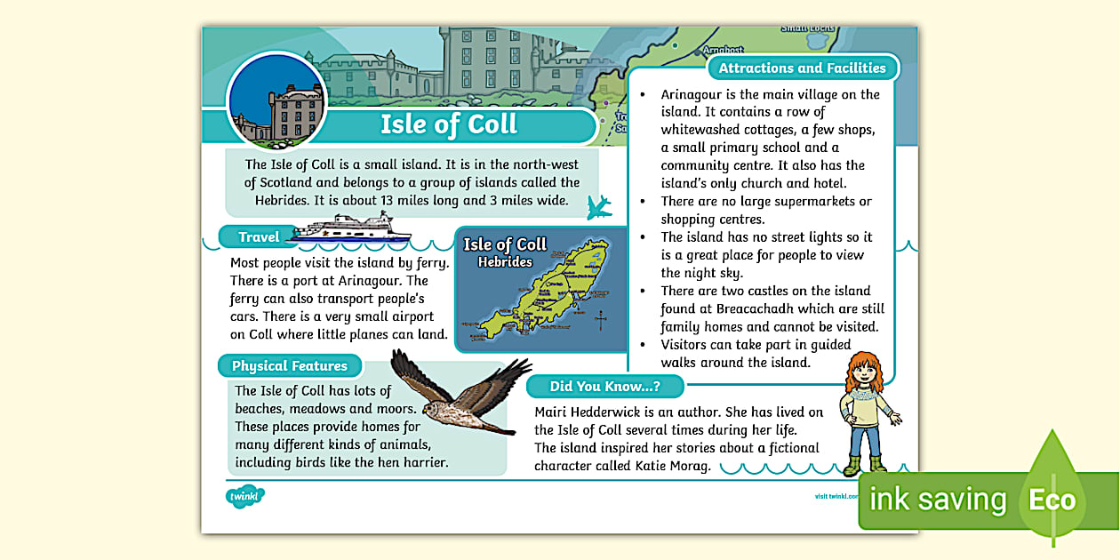 Isle of Coll Fact File (teacher made) - Twinkl