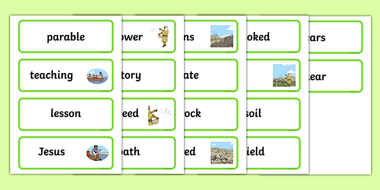 Editable The Sower and the Seeds Word Cards (teacher made)