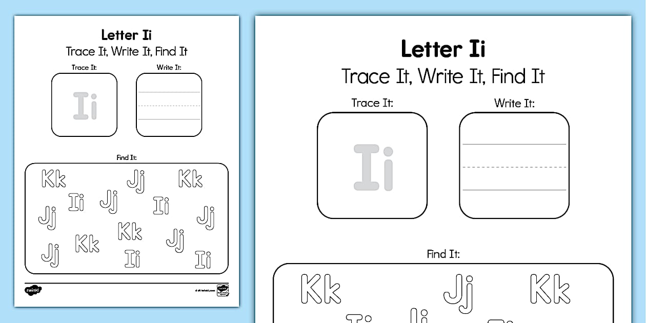Letter Ii Trace It, Write It, Find It Worksheet - Twinkl