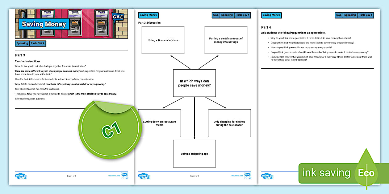 C1 CAE Speaking Part 3 and 4 Practice (1) (teacher made)