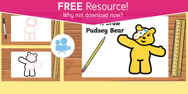 FREE! - How to Draw Pudsey Bear - Video | Children in Need | Twinkl
