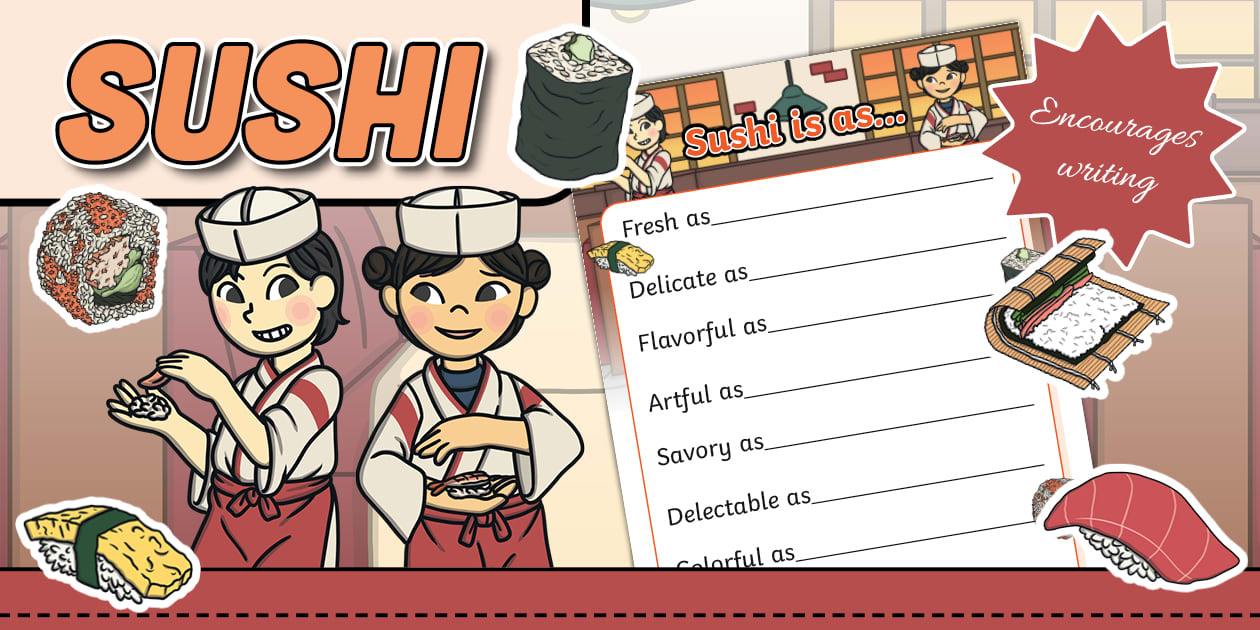 Sushi Simile Poem Template