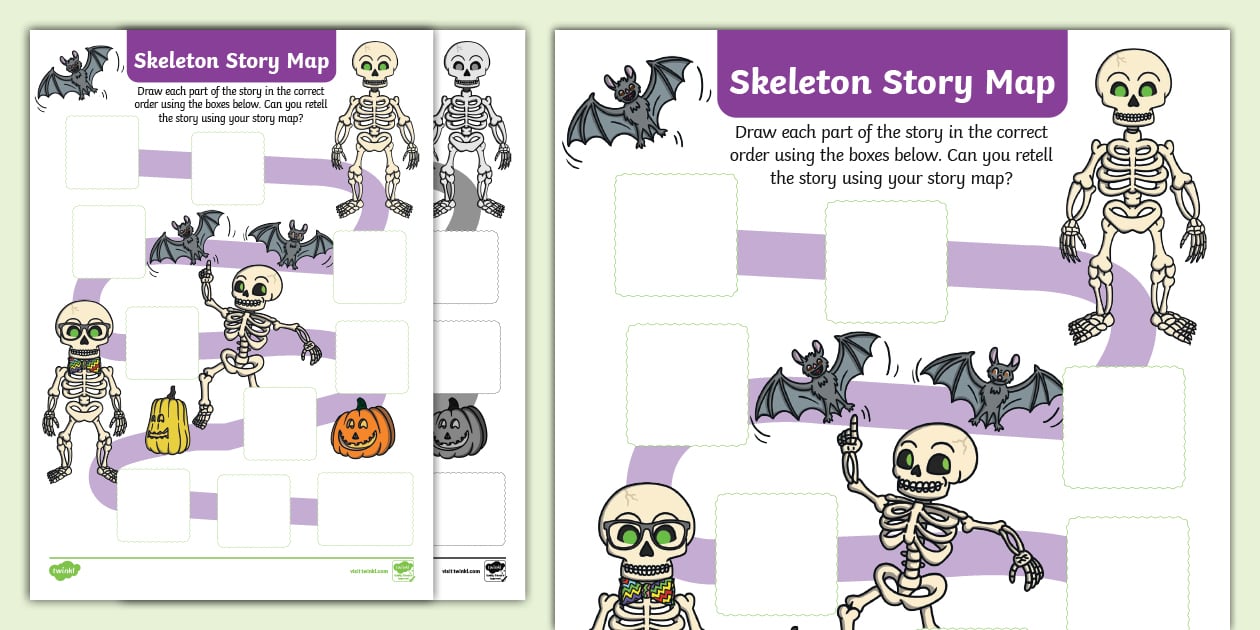 Skeleton Story Map Template (teacher made) - Twinkl