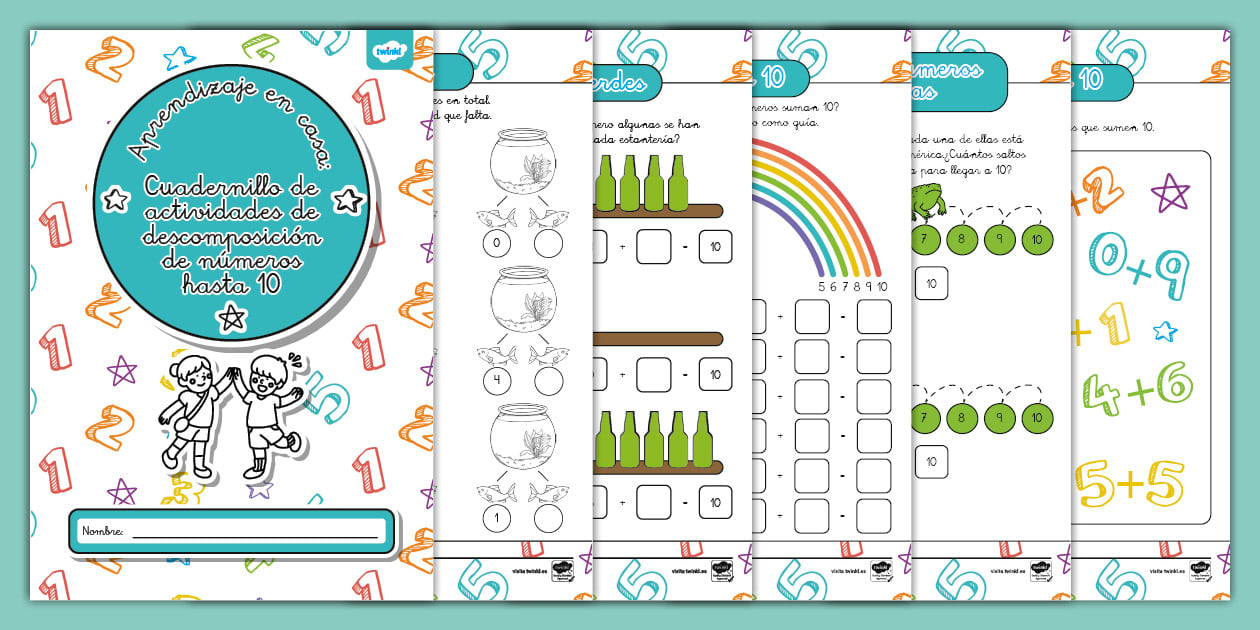 Cuaderno de actividades: Descomposición de números hasta 10