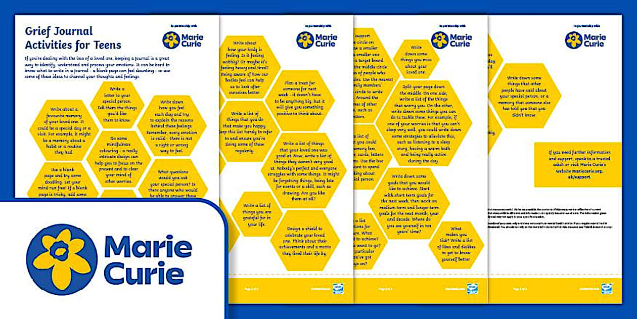 Marie Curie: Grief Journal Activities for Teens
