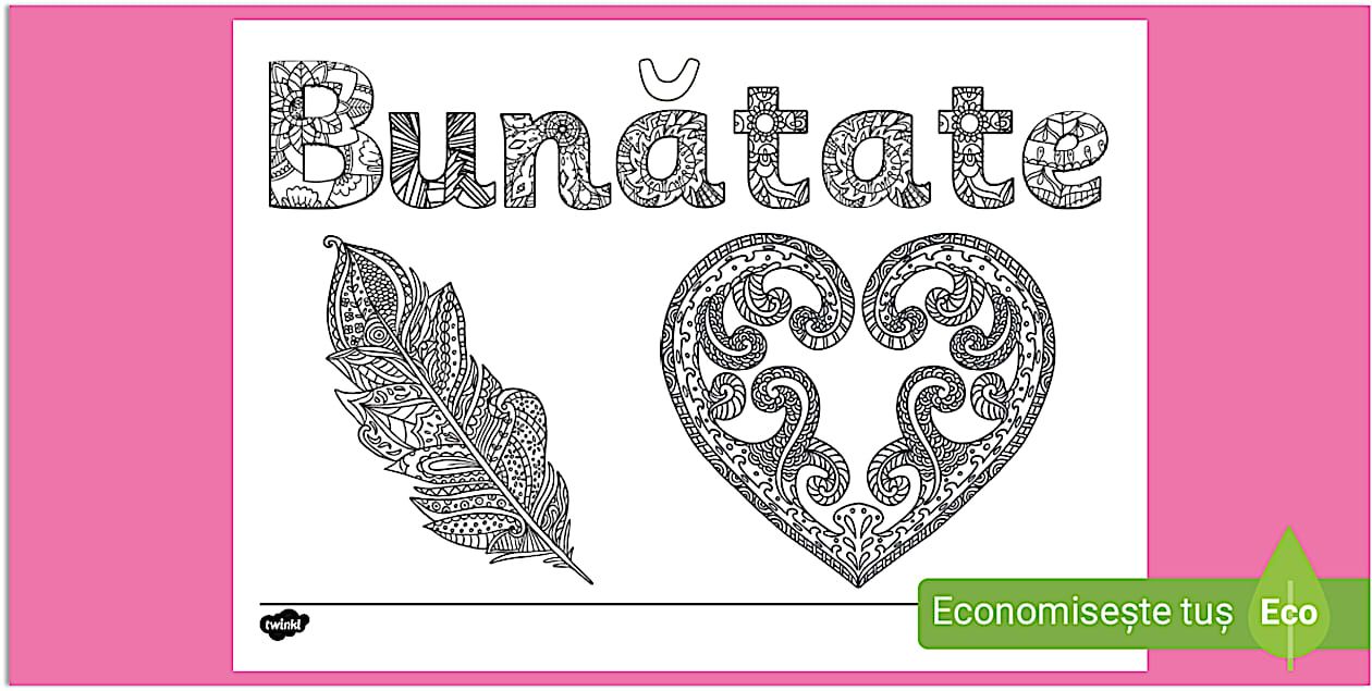 Bunătatea – Desen de colorat mindfulness