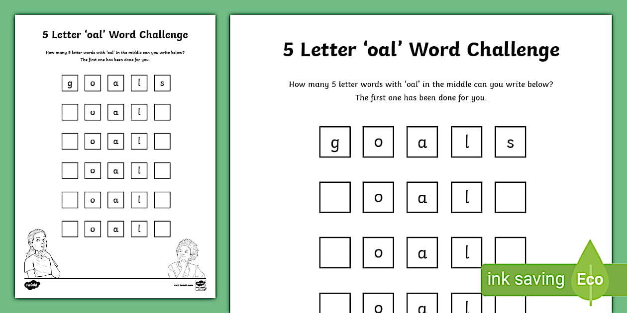 5 Letter 'oal' Word Challenge (Teacher-Made) - Twinkl