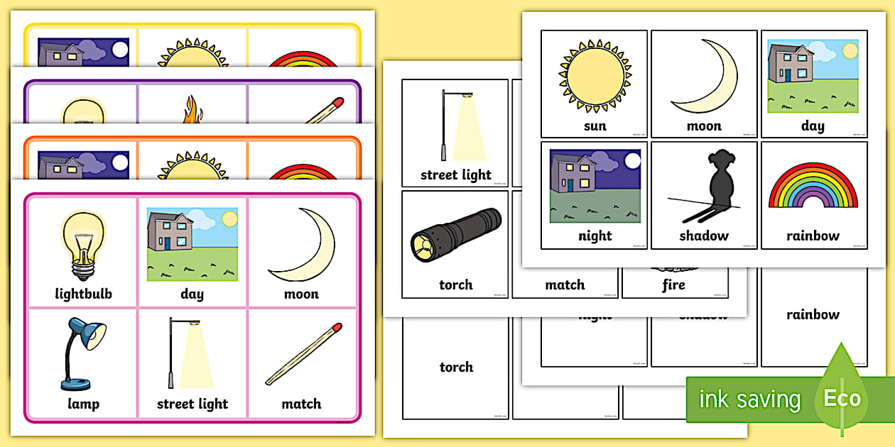 Editable Light and Dark Matching Cards Game - Twinkl