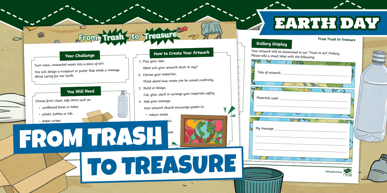 Earth Day From Trash to Treasure Art Challenge Years 3-6