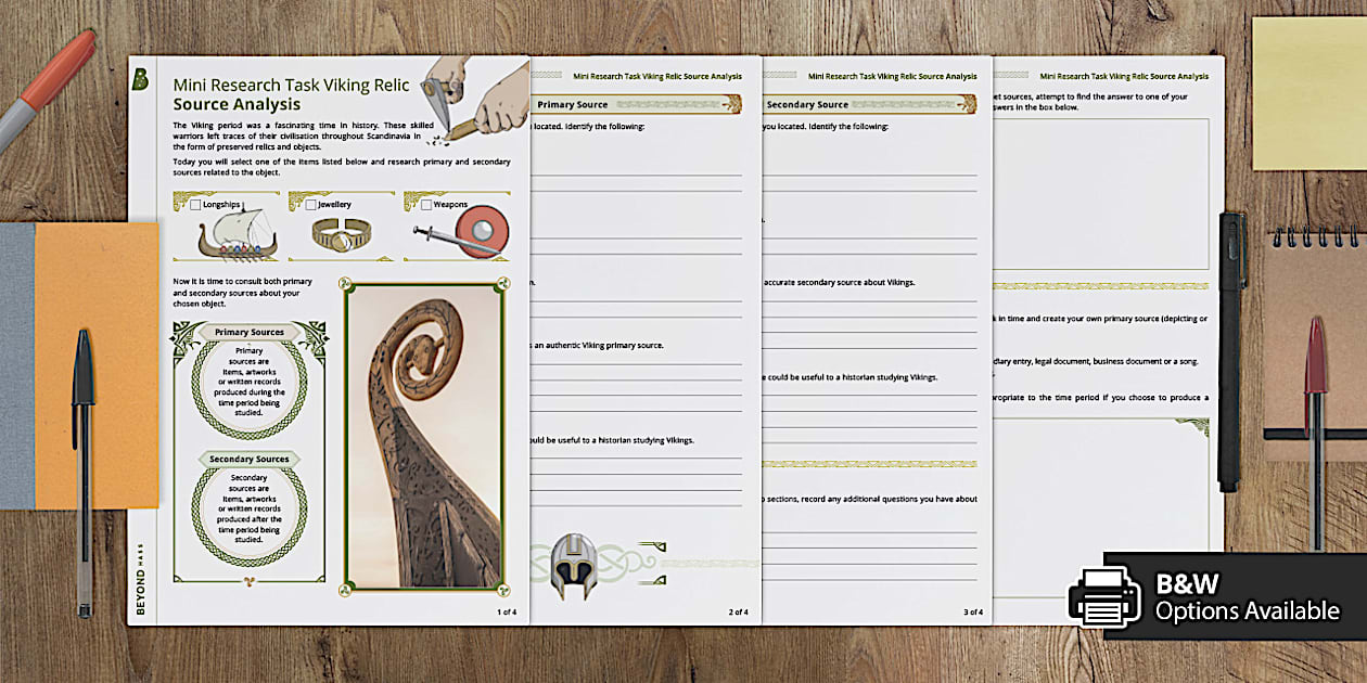 Mini Research Task Viking Relic Source Analysis - Twinkl