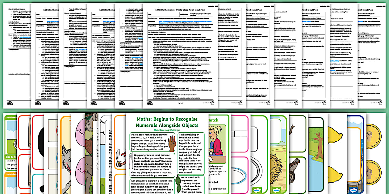 Eyfs Maths Recognises Numerals Alongside Objects Planning