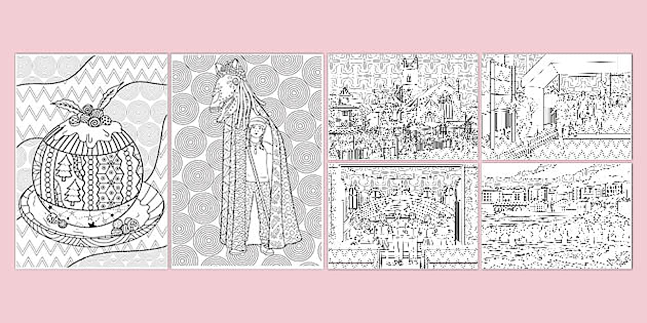 Christmas Traditions in Wales Colouring Sheets - Twinkl