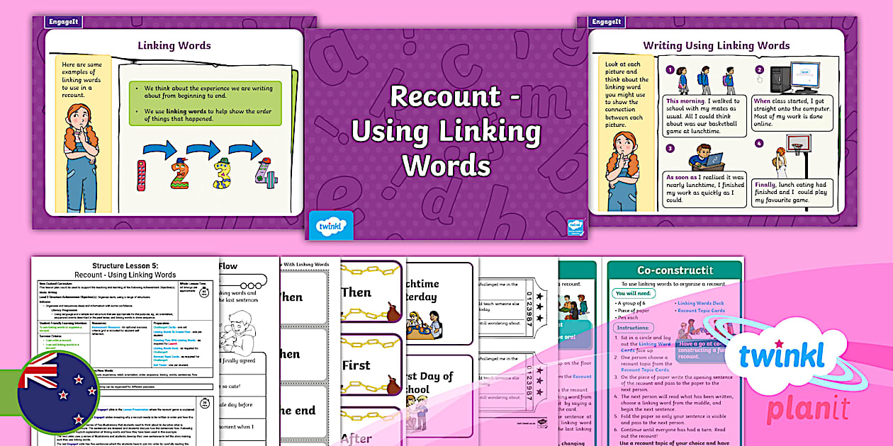 Phase 1 Writing: Word Choice: Using Linking Words In Recount