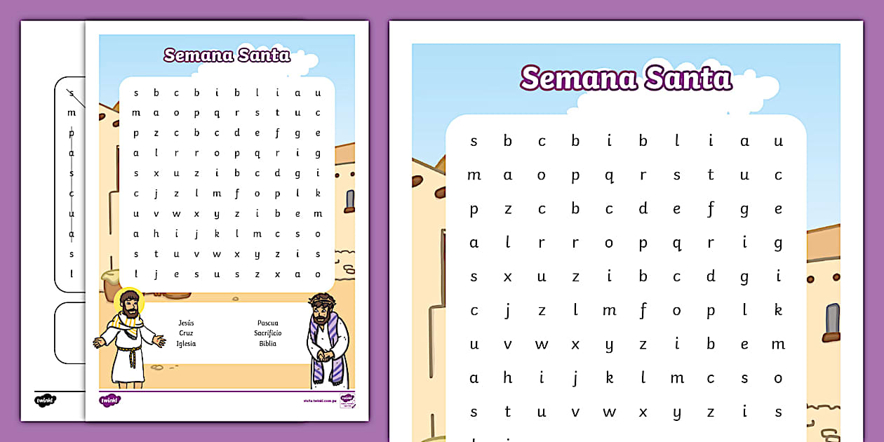 Sopa de letras: Semana Santa | Materiales Educativos Twinkl