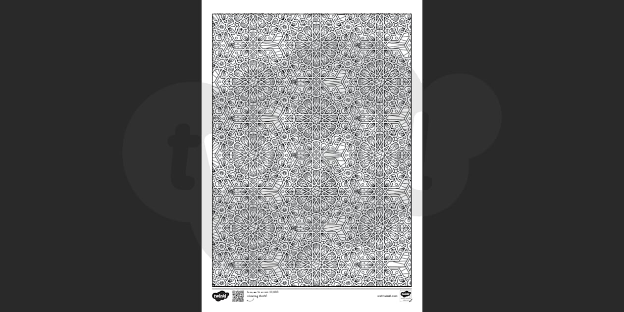 islamic pattern to colour