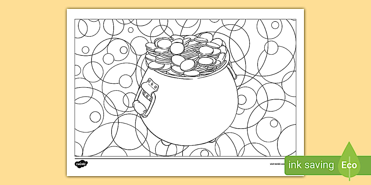 Pot of Gold Mindfulness Colouring Page (teacher made)