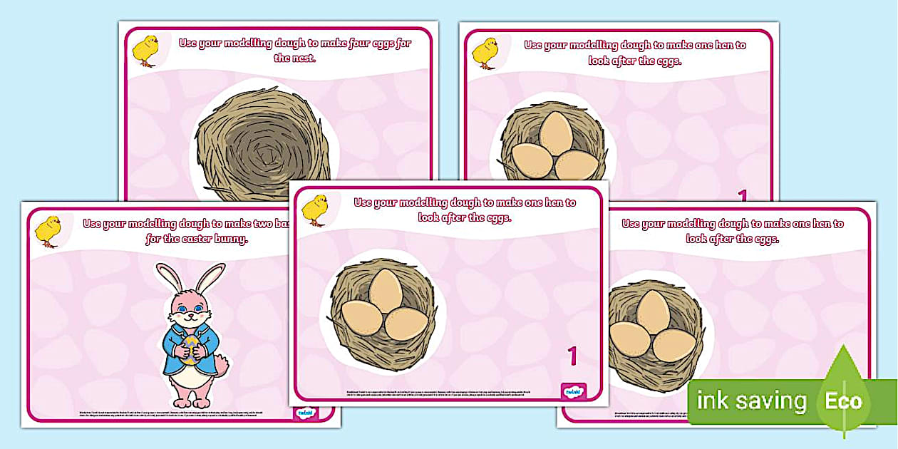 Editable Easter Counting Modelling Dough Mats 1-5 - Twinkl