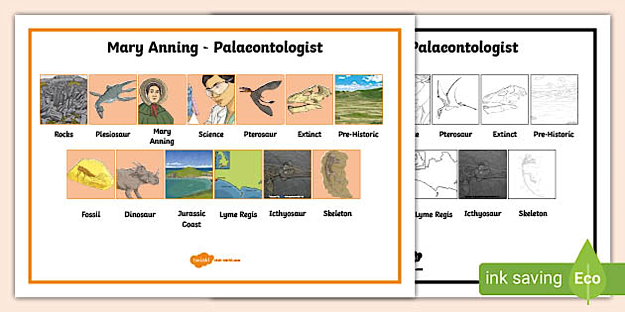 Paleontologist Word Mat Mary Anning (Teacher-Made) - Twinkl