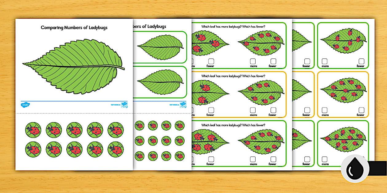 Comparing Numbers of Ladybugs Picture Cards (teacher made)