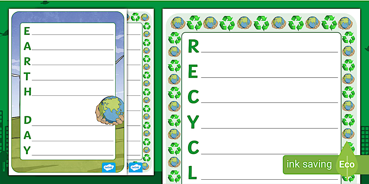 Earth Day Recycling Poem Template – Earth Day – Twinkl