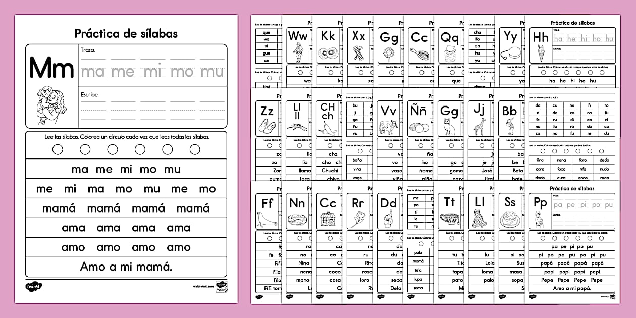Practica de Silabas | Spanish Worksheets | Twinkl USA