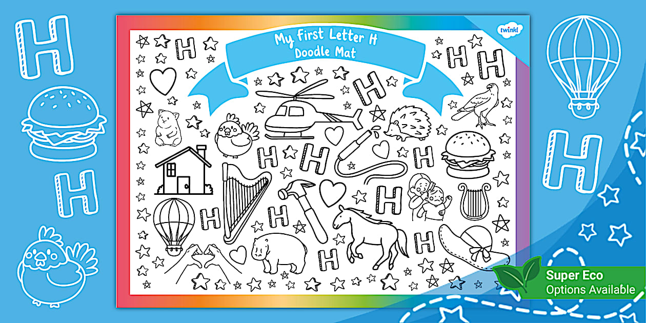 My First Letter H Doodle Mat