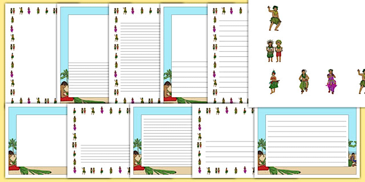 Editable Pacific Islands Themed Page Borders (teacher made)